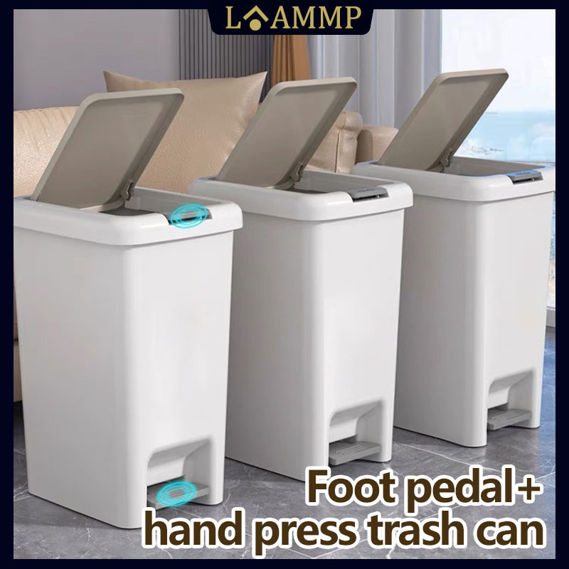 Foot operated trash can Large capacity trash can Household covered ...