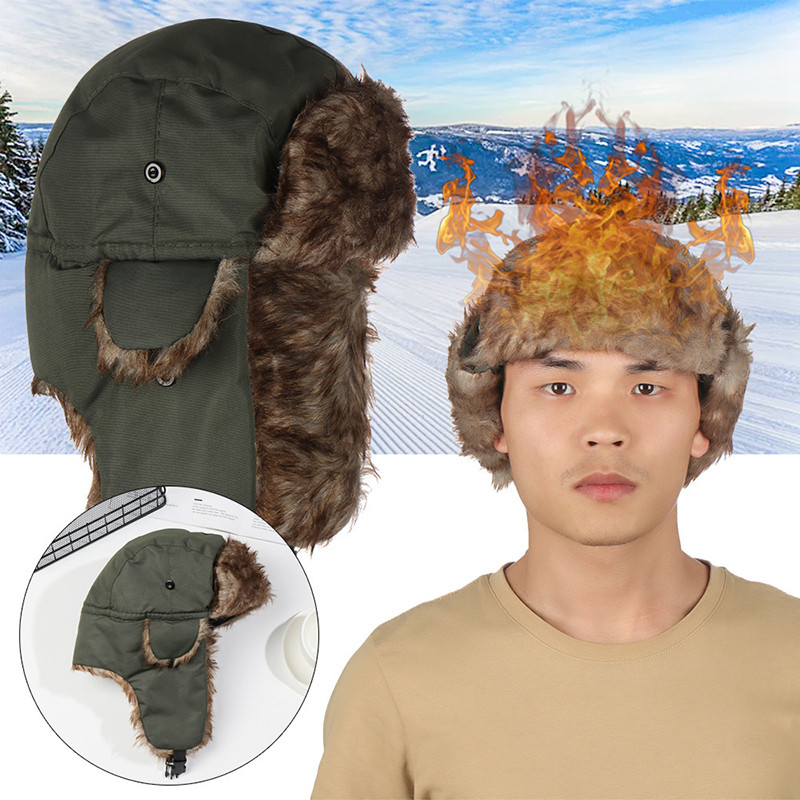 Marbit Men's Winter Trapper Aviator Trooper Earflap Warm Russian ...