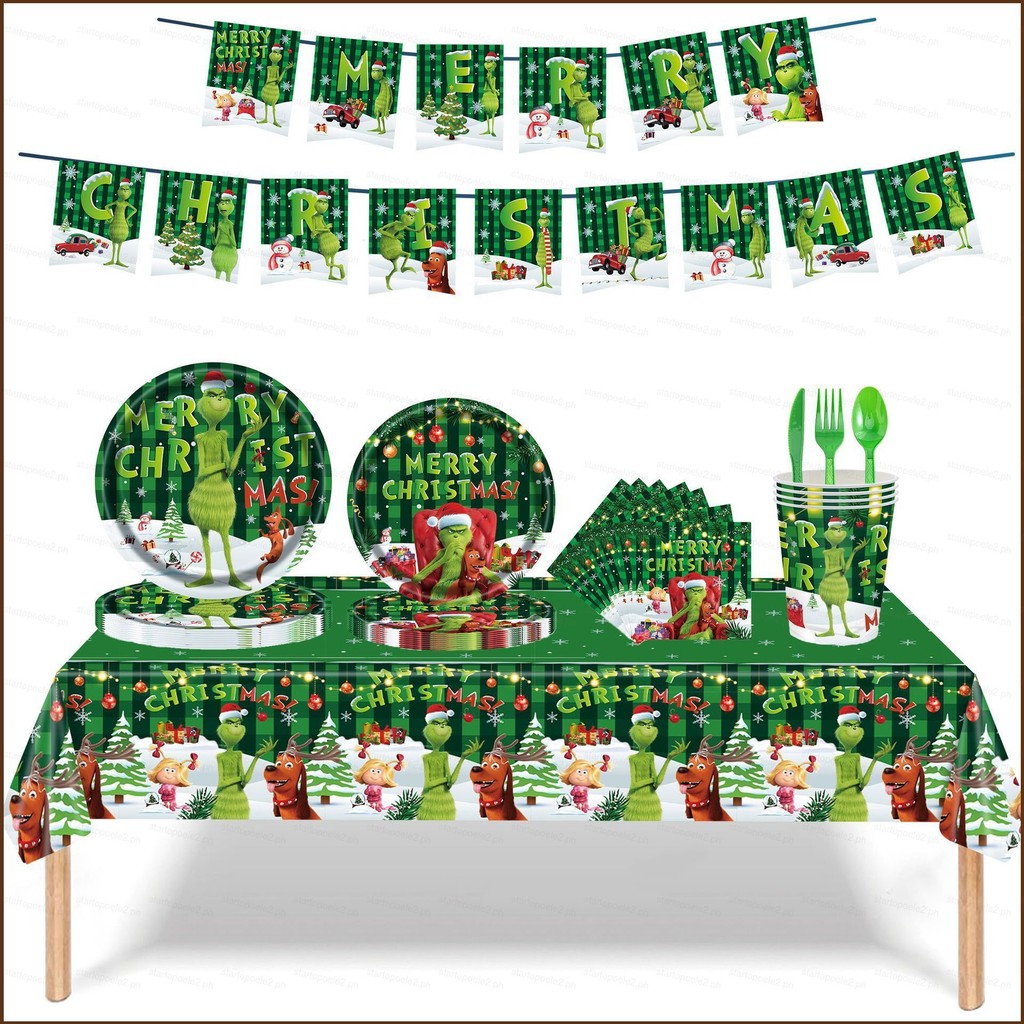 Kira Christmas The Grinch Themed Decoration Celebrate Party Tablecloth ...