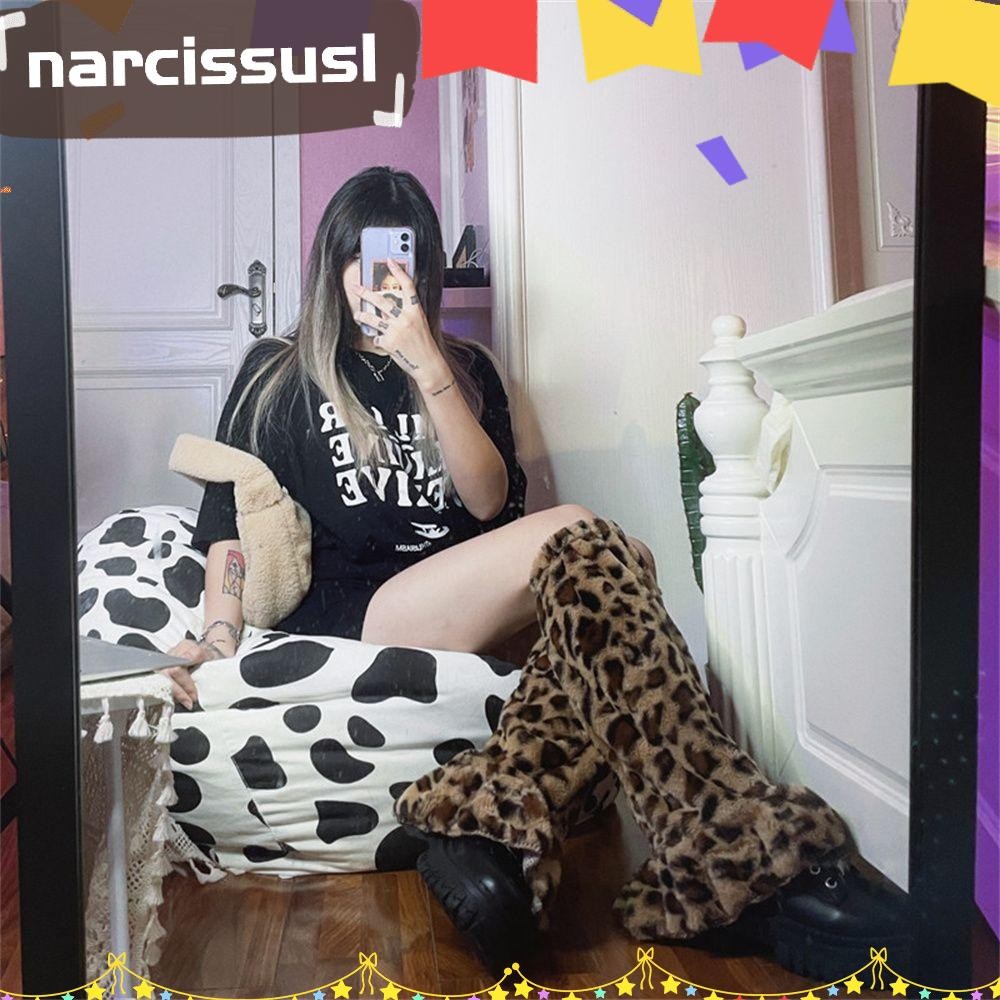 NARCIS Long Socks, Knit Gothic Leopard Leg Warmers, Harajuku Trends Leg ...