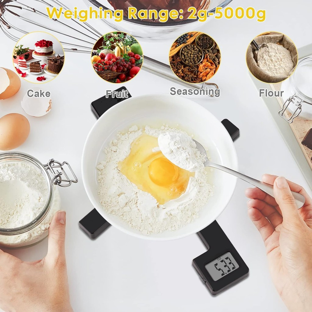 Compact Folding Digital Kitchen Scale, Highly Accurate Portable Food ...