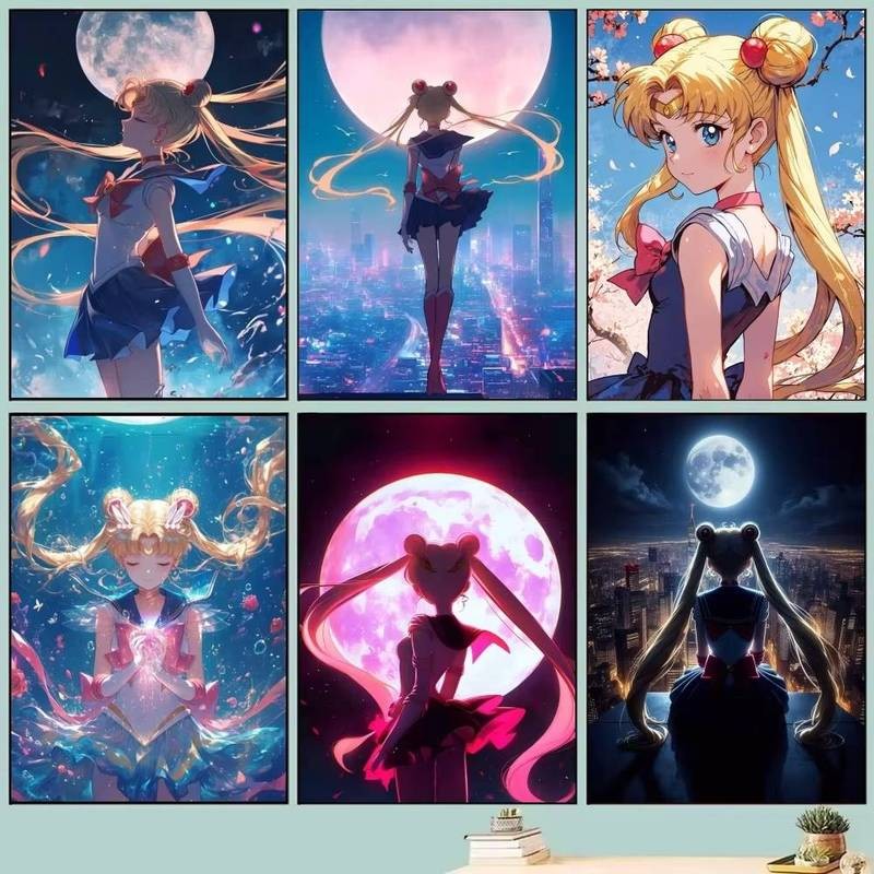 Sailor Moon anime poster, HD quality, self-adhesive wall sticker ...