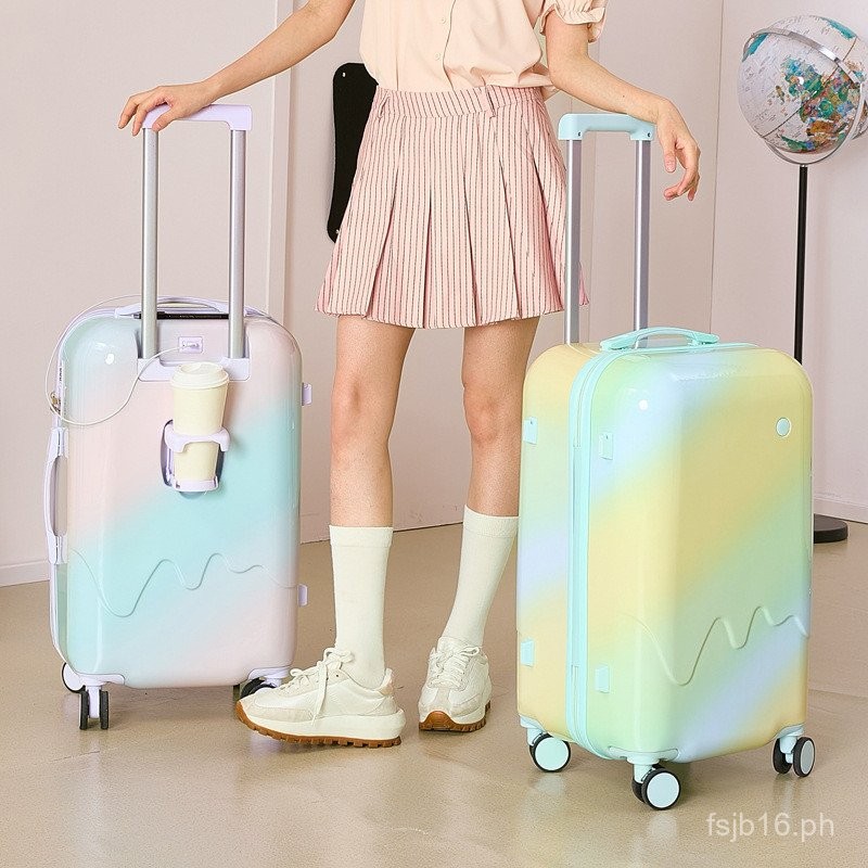 Luggage for Women Gradient Ice Cream Style Trolley Case High-Value ...