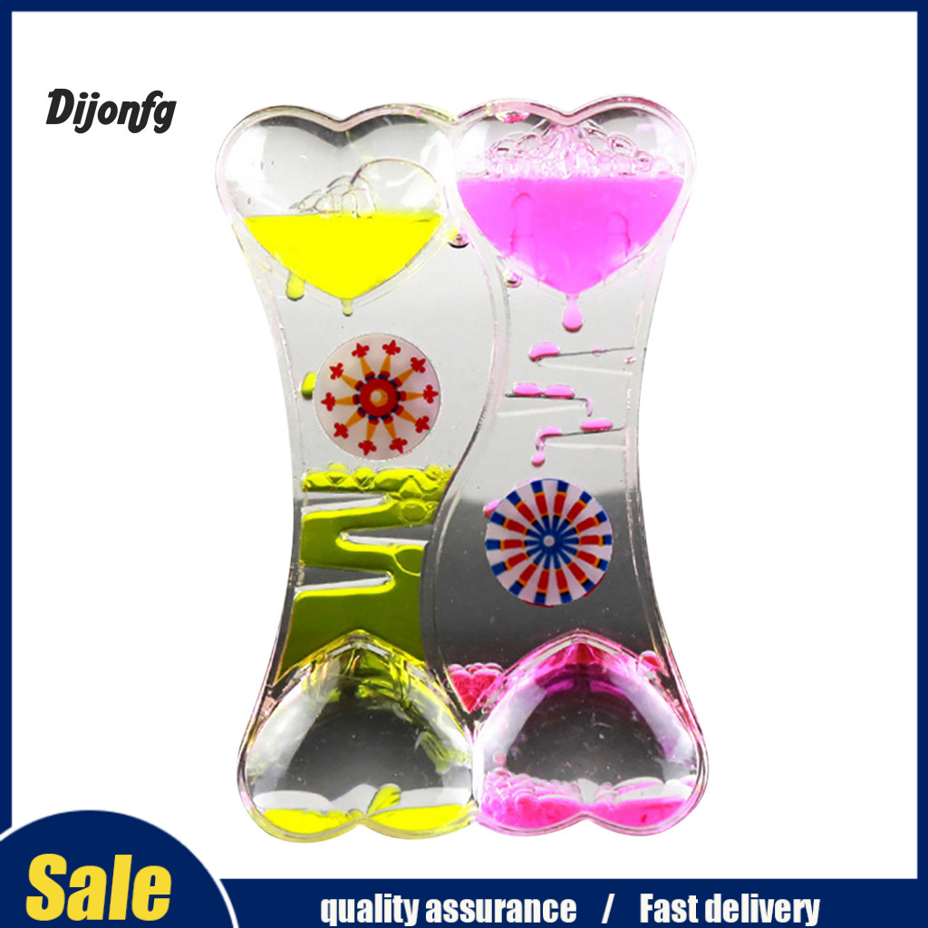 Dj Double Heart Liquid Motion Bubble Drip Oil Hourglass Timer Clock ...