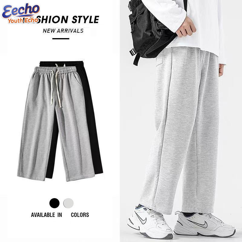 M-5XL Men's Loose Wide Leg SweatPants for Men and Women Plain Baggy ...