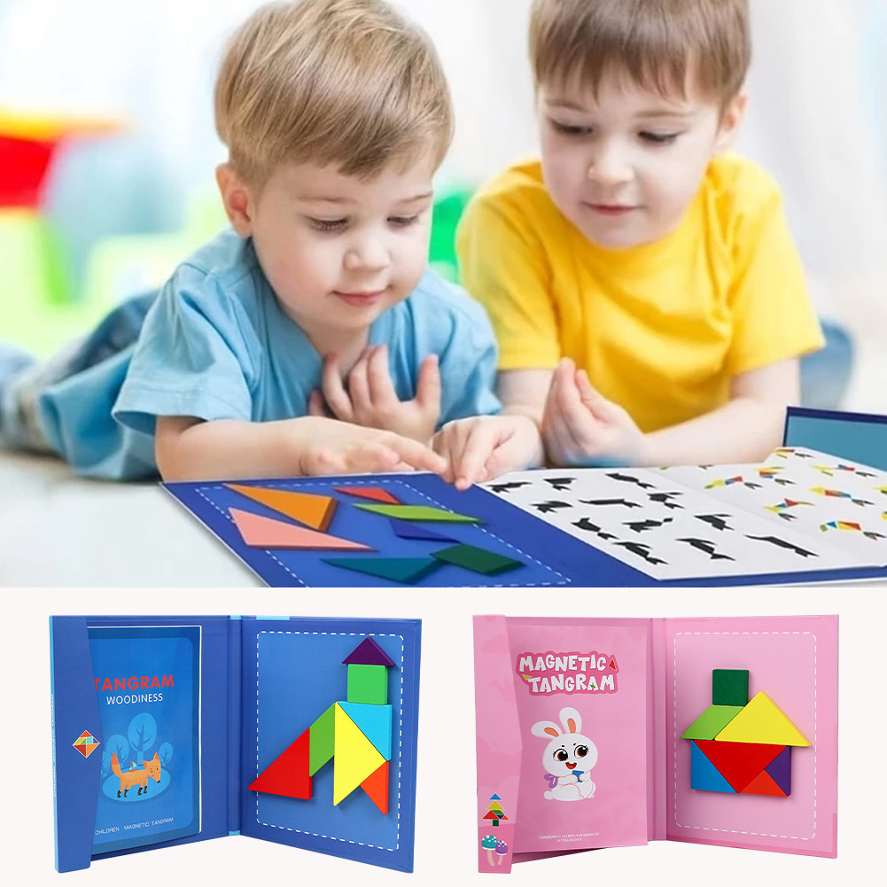 Creative Magnetic Tangram Puzzle with Book Design for Children's ...