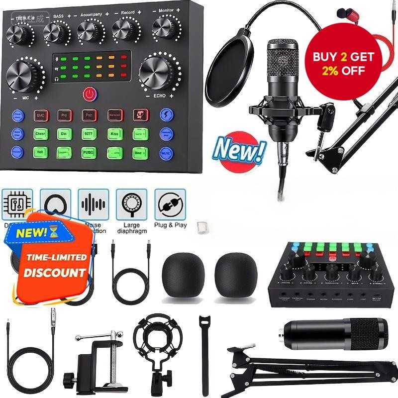 No Brand Usb Microphone Wireless Mic Vlog Microphone Studio Kit with ...