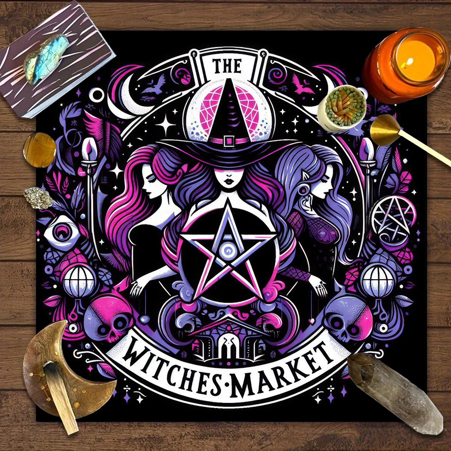 1pack Enchanting Witchy Altar Cloth: A Whimsical Blend of Magic and ...