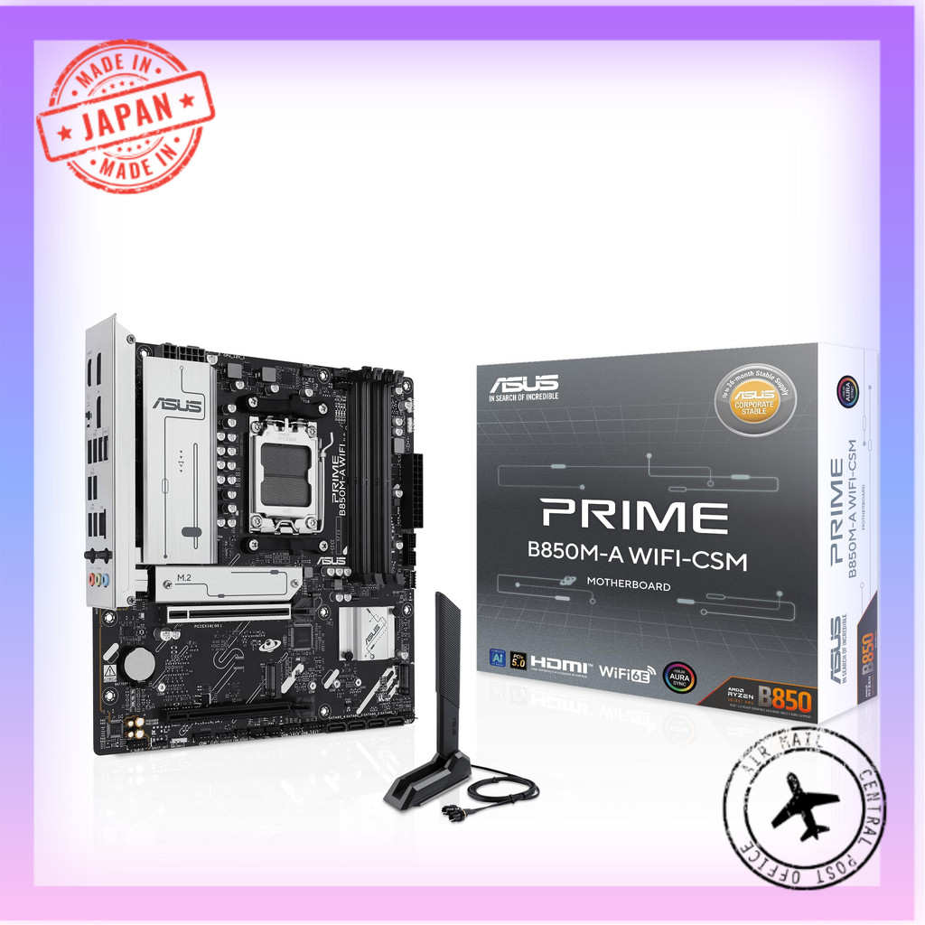 ASUS PRIME B850M-A WIFI-CSM Micro ATX Motherboard for AMD Ryzen 9000 ...