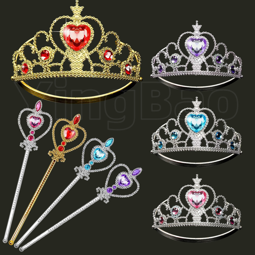 Princess Elsa Crown Tiara and Wand Set Elsa Dress Up Costume Cosplay ...