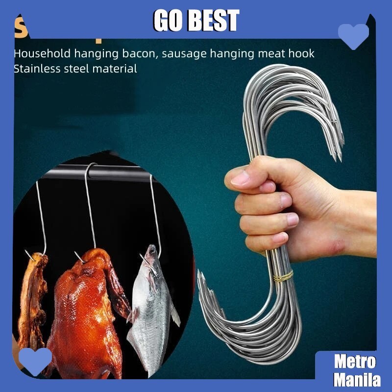 10pcs 13cm Meat Hooks Anti-Rust Stainless Steel Butcher Hook S-Type ...