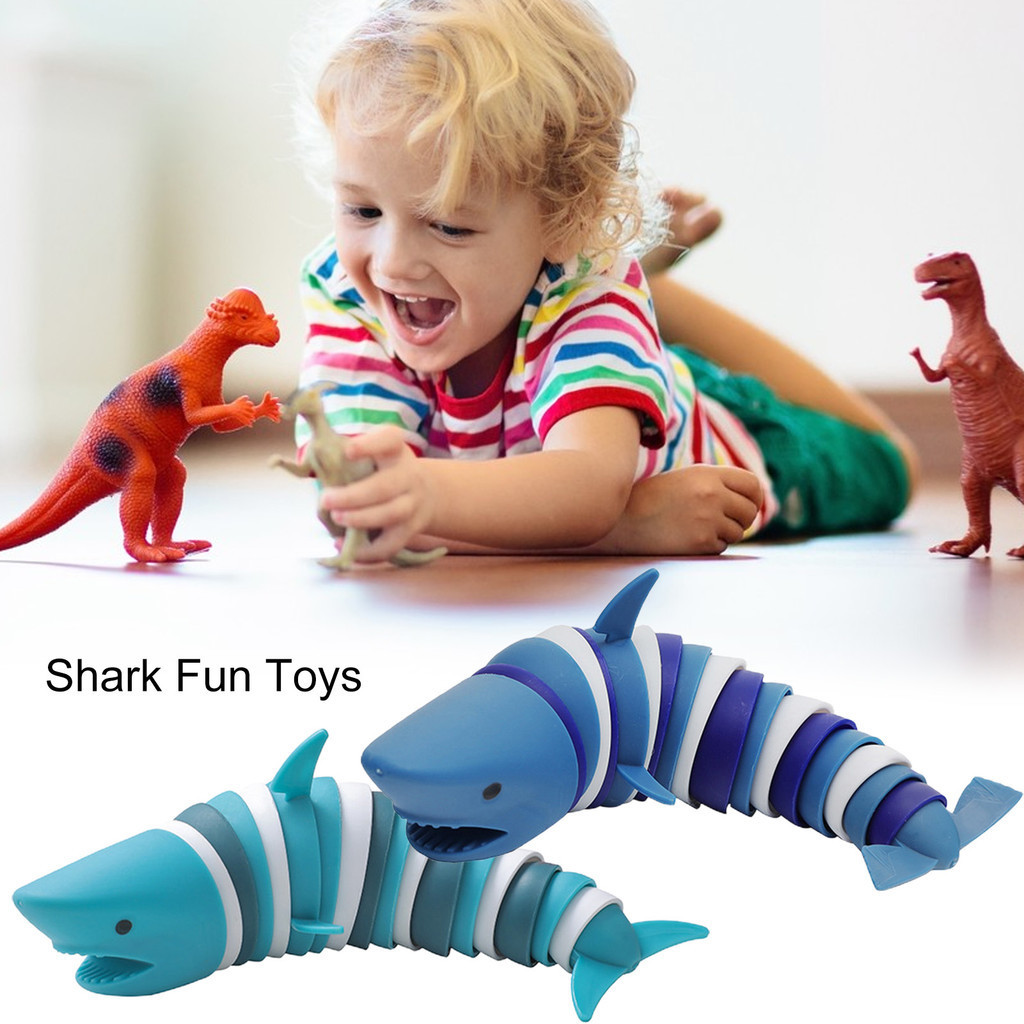 MGqy_ Ocean Shark Squeeze Fidget Toy Articulated Stim Toys Anti-stress ...