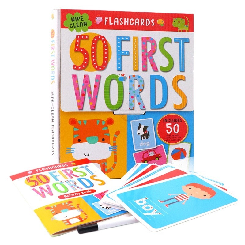 The 50-word flash card can be rewritten in the original English ...