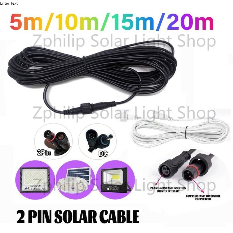 Solar charger Solar Lights Extension 5m/10M/15M/20M Cable Thick Wire ...