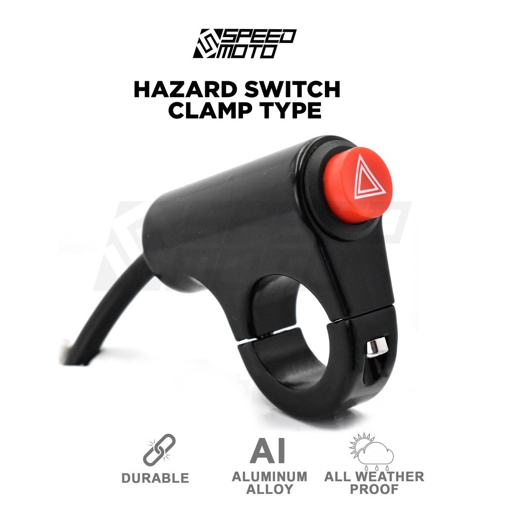 MOTORCYCLE HANDLEBAR HAZARD SWITCH ON/OFF SIGNAL FLASHER PUSHBUTTON ...
