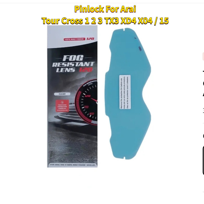 Anti Fog Pinlock For Arai Tour Cross 1 2 3 TX3 XD4 X04 / 15 Day ...