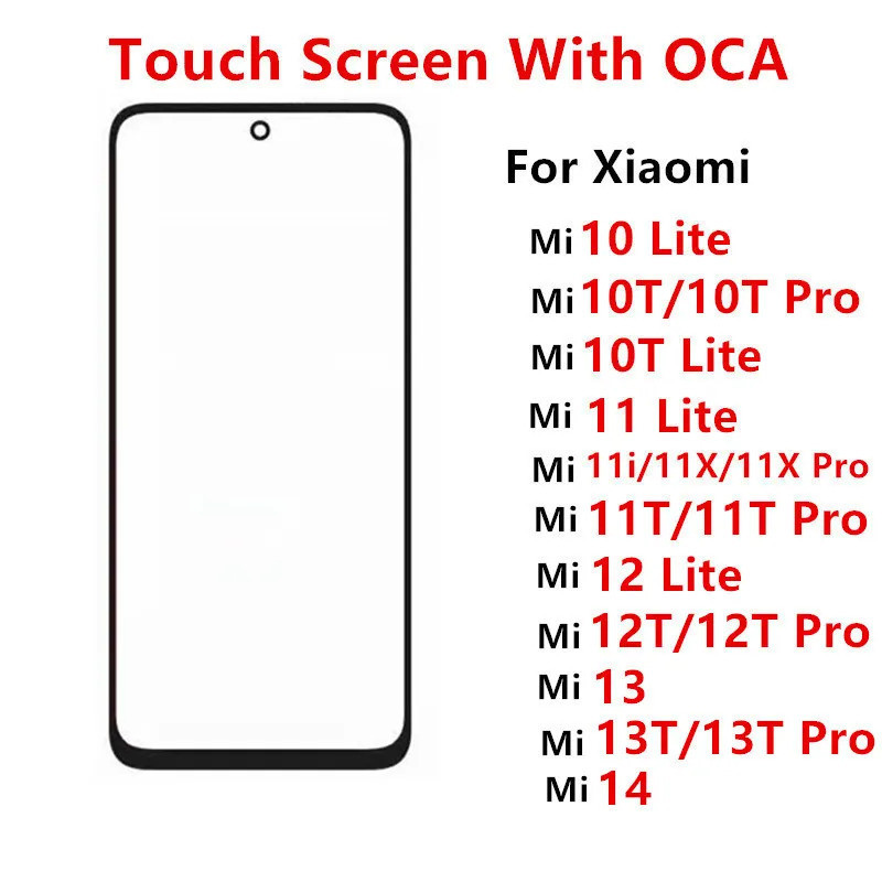 Front Glass For Xiaomi Mi 14 13T 13 12T 11i 11X Pro 11T 10T 12 Lite Touch Screen LCD Display Out ...