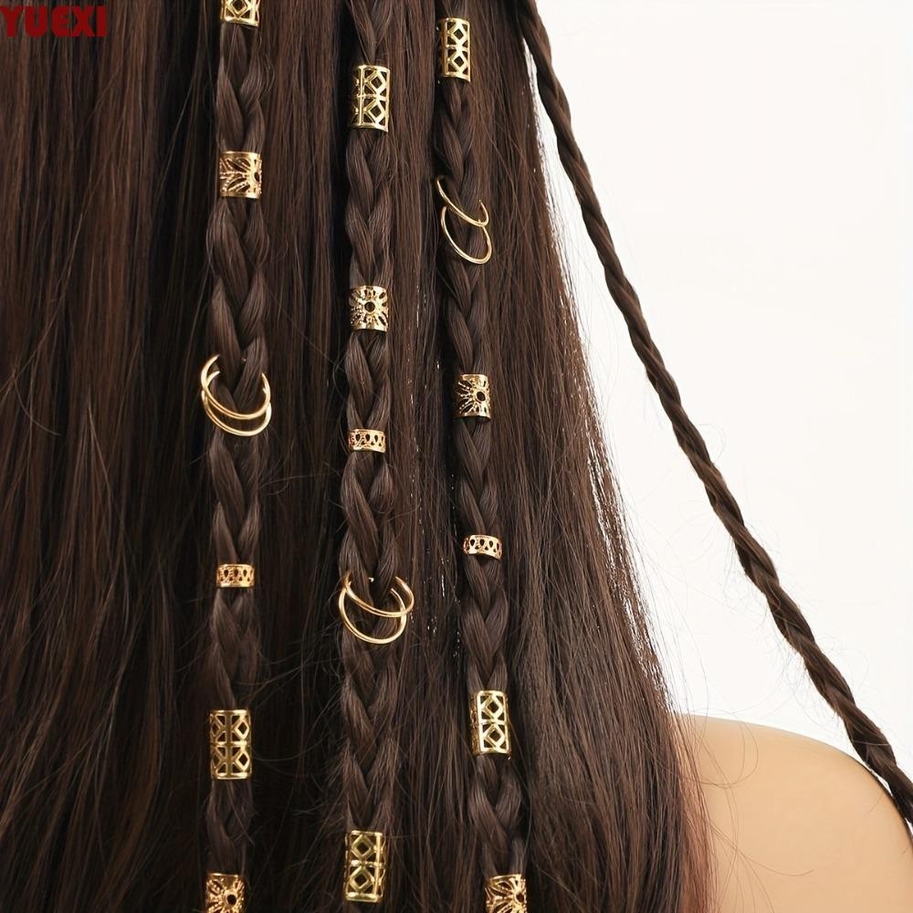 YUEXI 80/40pcs Hollow Out Hair Ring, Dread Locks Hair Braiding ...