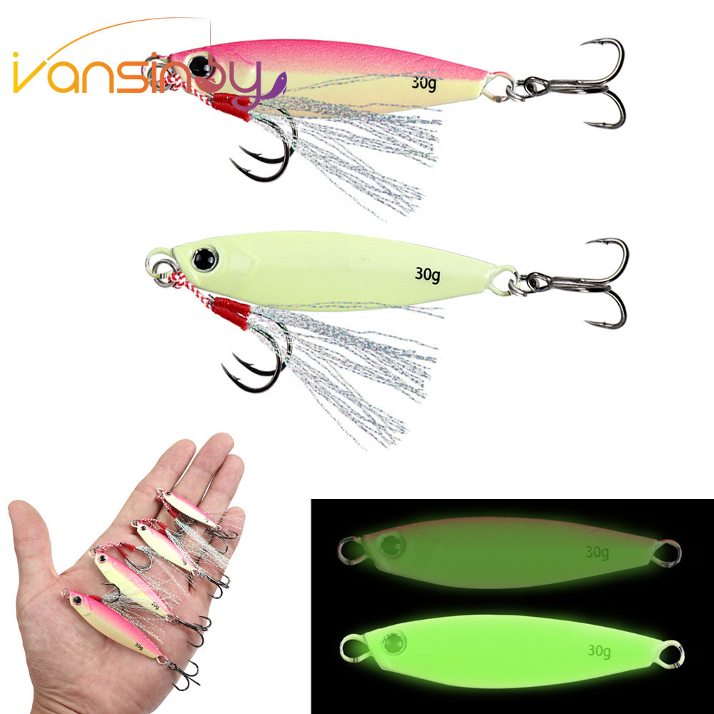 Luminous Fishing 7g/10g/15g/20g/30g Jigging Hook Spinner Bait Laser ...