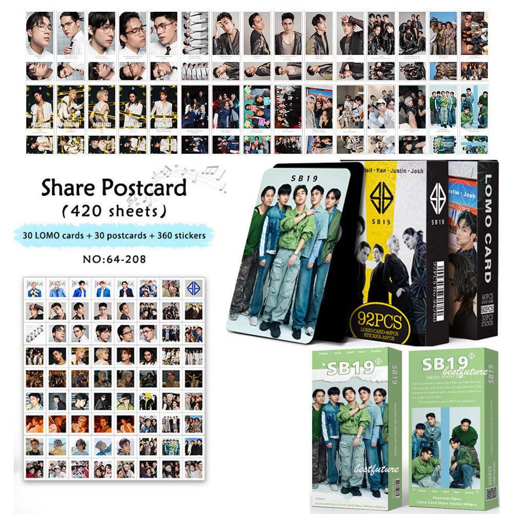 92/420 Piece SB19 Photocard Mini Sticker Double-sided Lomo Card ...
