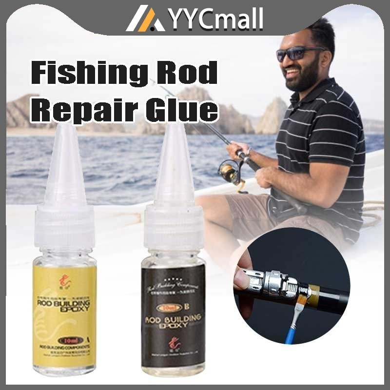 2Pcs Fishing Rod Glue Fishing Rod Repair Glue 10ml Epoxy Resin AB Glue ...