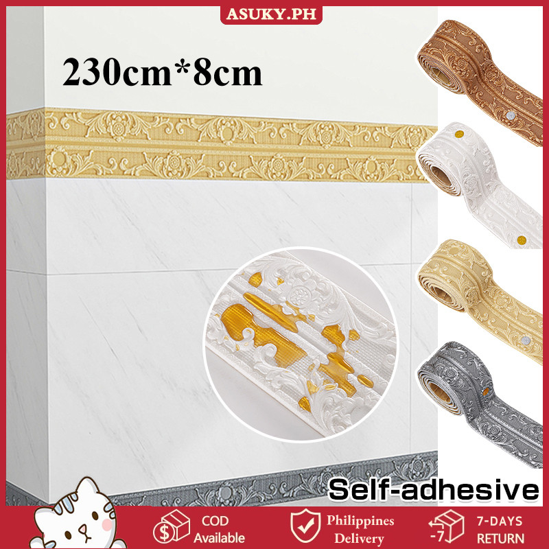 Foam Wall Edge Strip Sticker Waterproof SelfAdhesive Baseboard Corner ...
