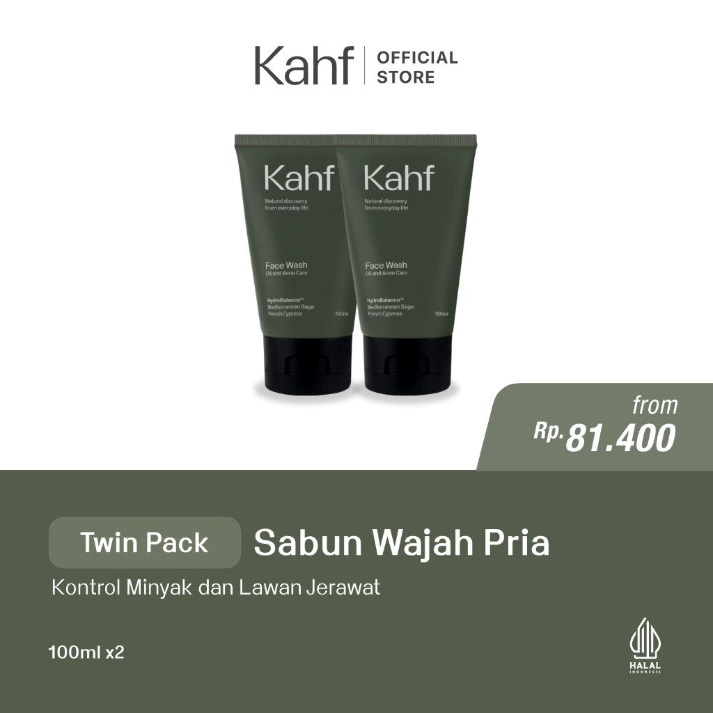 Kahf Oil and Acne Care Face Wash 100ml Twin Pack - Men's Facial ...
