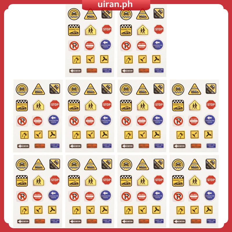 10 Sheets Traffic Sign Stickers Road Dot Stop Scrapbook Educational ...