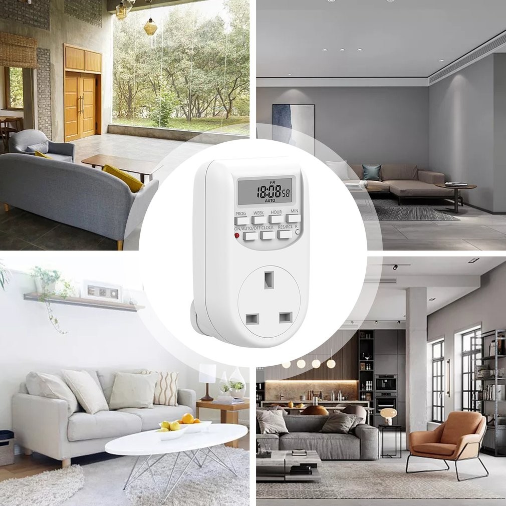 Electronic Digital Timer Switch UK Plug Kitchen Timer Outlet 220-240V ...