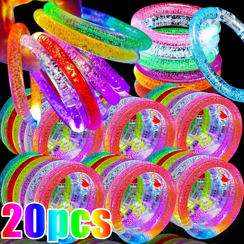 【Wholesale】50pcs LED Light Up Bracelets Luminous Glow Sticks Bracelet ...
