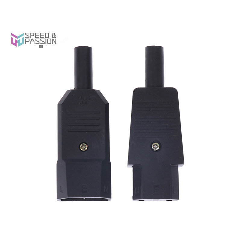 Speed 16A 250V Black IEC Straight Cable Plug Connector C13 C14 Female ...