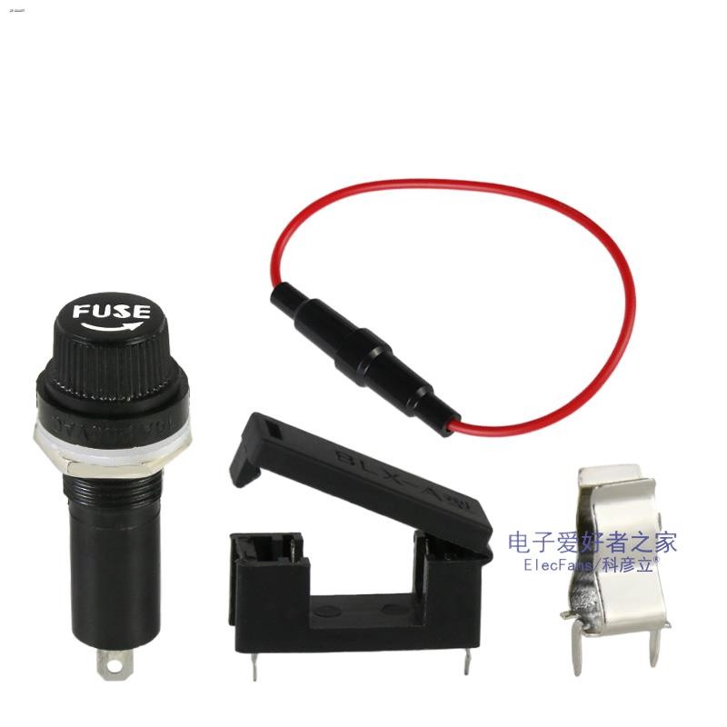 Glass fuse holder 5x20/6*30mm fuse clip fuse box sleeve with cover 0.75 ...