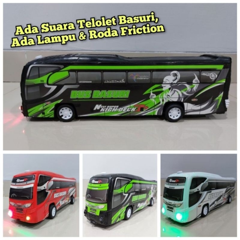Basuri Telolet Bus Toy - Miniature Car with Lights, Telolet Sound and ...
