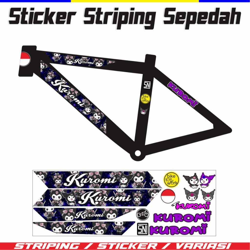 Kuromi Sticker Pole/Bicycle STRIPING/LIST Variation Sticker | Shopee ...