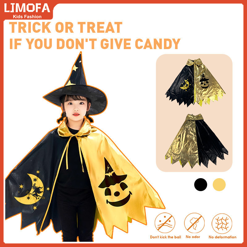 [COD] Kids Halloween Costume Magician Cloak Cape and Hat Cosplay Prop ...
