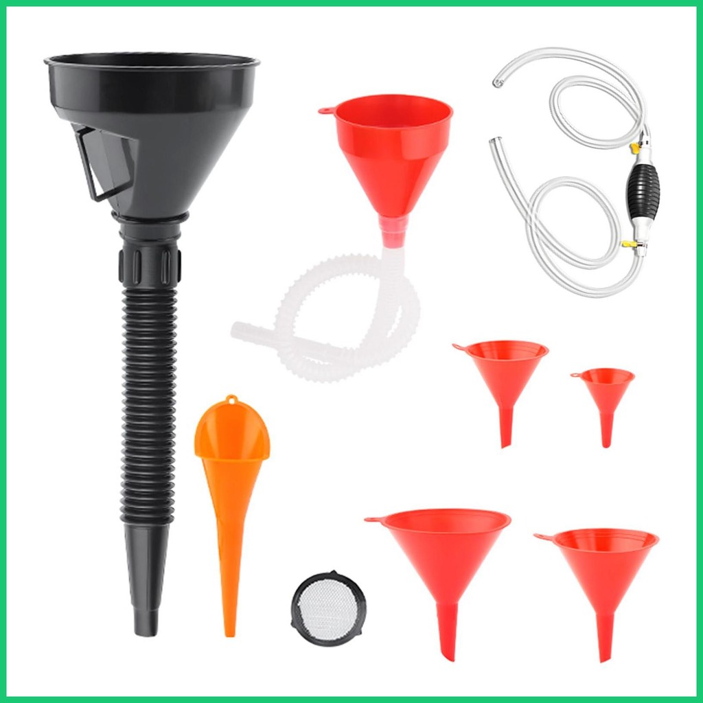 Funnels For Automotive Use Oil Funnel Kit 8-Piece Right Angle Funnel ...