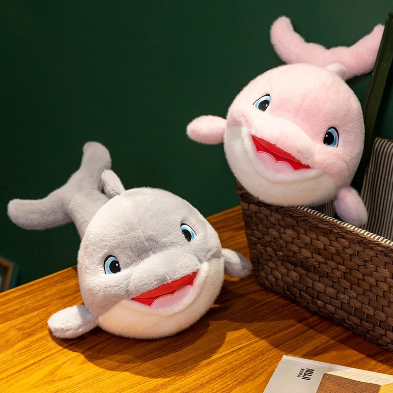 30/45cm Lovely Smiling Dolphin Plush Toy Cute Stuffed Animal Cuddly ...