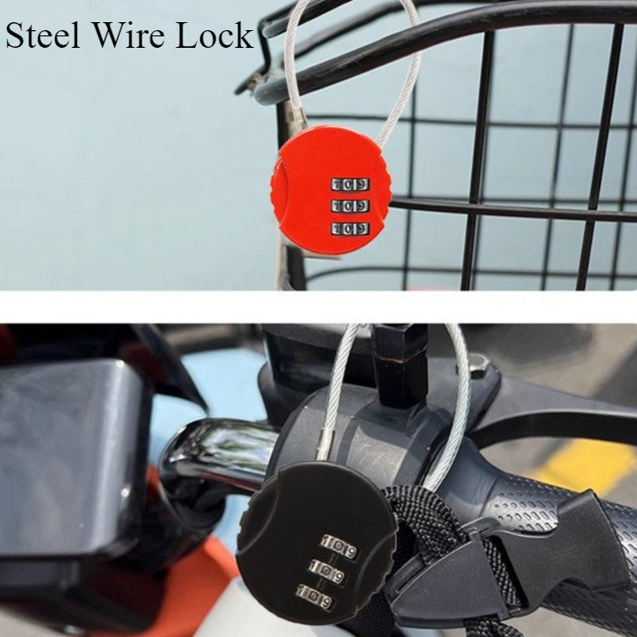 Steel Cable Wire Rope Lock Heavy Duty Padlock Small Padlock Combination ...