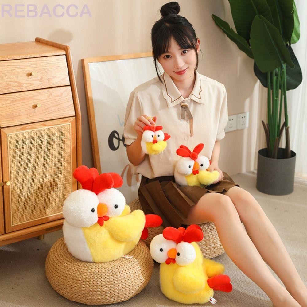REBACCA Chicken Plush Toy, Realistic Chicken Protruding Eyes Chick Soft ...