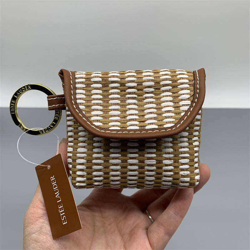Estee Lauder New Style Woven Craft Snap Button Mini Cosmetic Bag ...