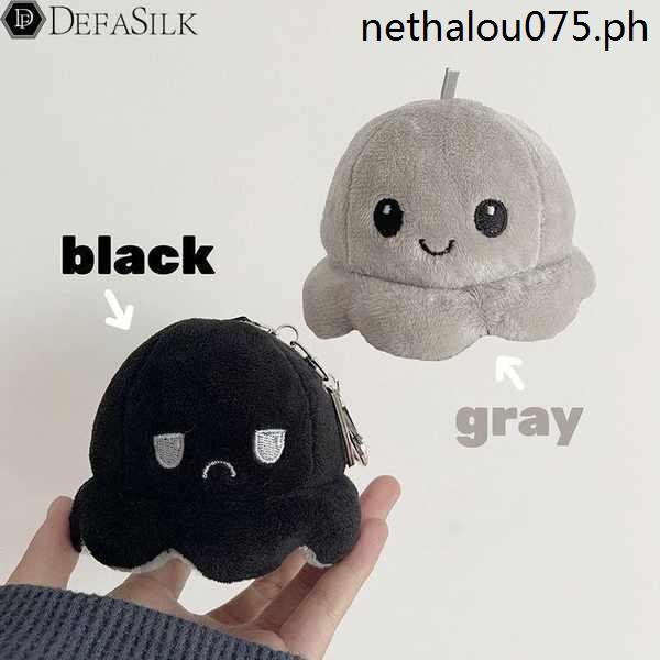 Ins Creative Cute Flip Change Face Octopus Pendant Student Couple Plush ...