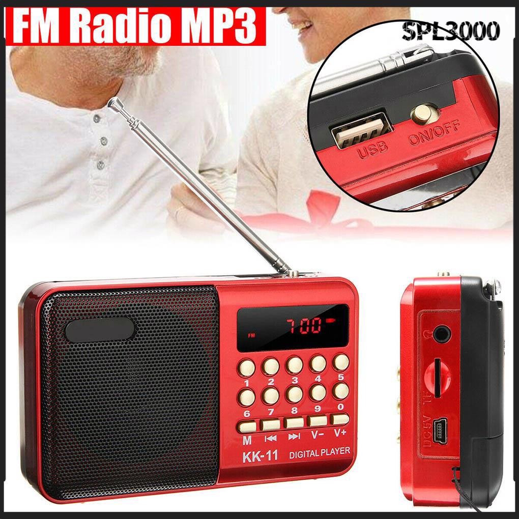 1/2 Digital FM Radio Portable Music Player Speaker Rechargeable ...