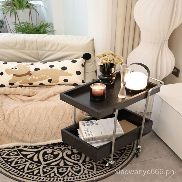 First Order Drop-down Nordic Solid Wood Cart Side Table Small Apartment ...