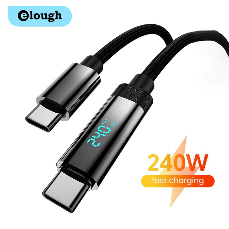 Elough 240W PD Cable USB C To Type C Fast Charging Digital Display Data ...