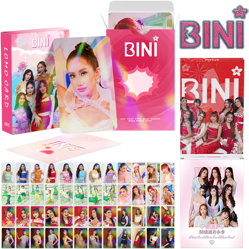 New 55Pcs Holographic Card BINI Photocards Jollibini Cherry on Top ...