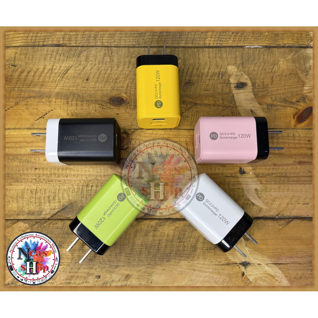 Portable 120W QC 3.0 + PD Quick Charger Type C Wall Charger Universal ...
