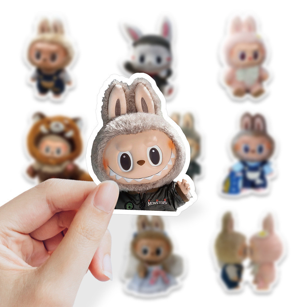 60pcs/set Labubu Sticker ins cute cartoon creative decoration notebook ...