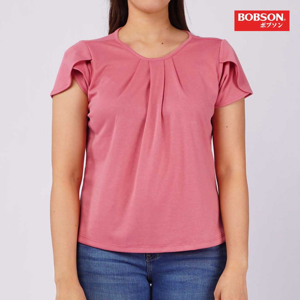Bobson Japanese Ladies Basic Tees Boxy Fit 160364-U (Old Rose) | Shopee ...