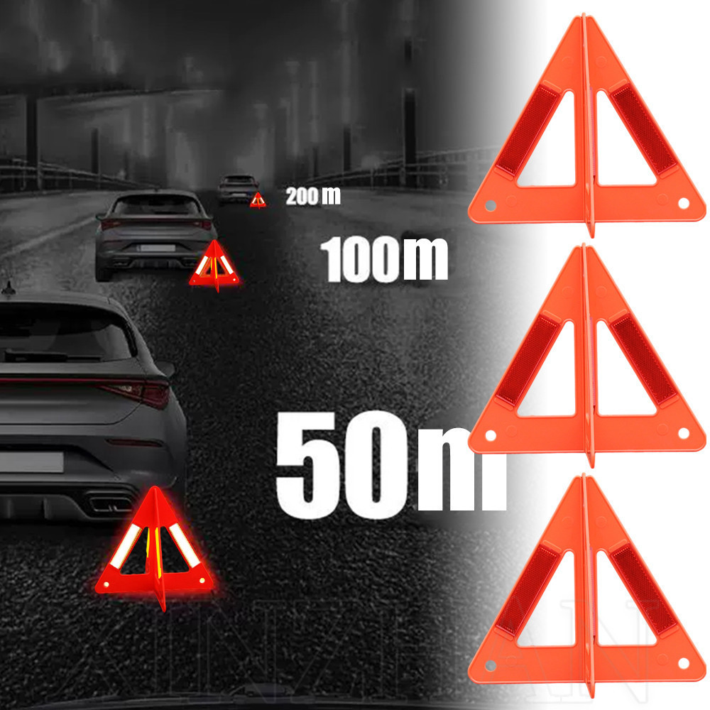 1/2 Sets Car Breakdown Triangle Warning Reflector - Super Reflective ...