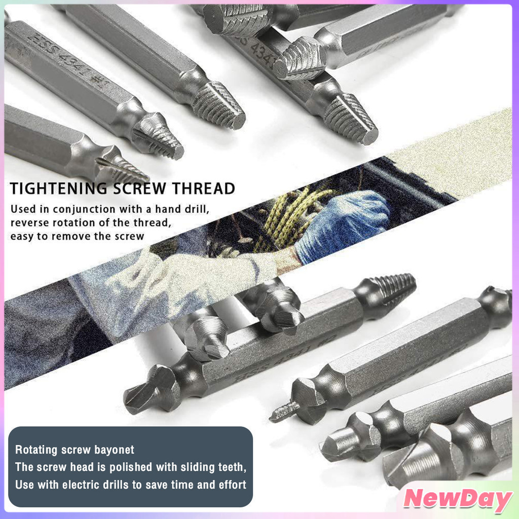 N.D 5Pcs/set Damaged Screw Extractor Remover for Stripped Head Screws ...